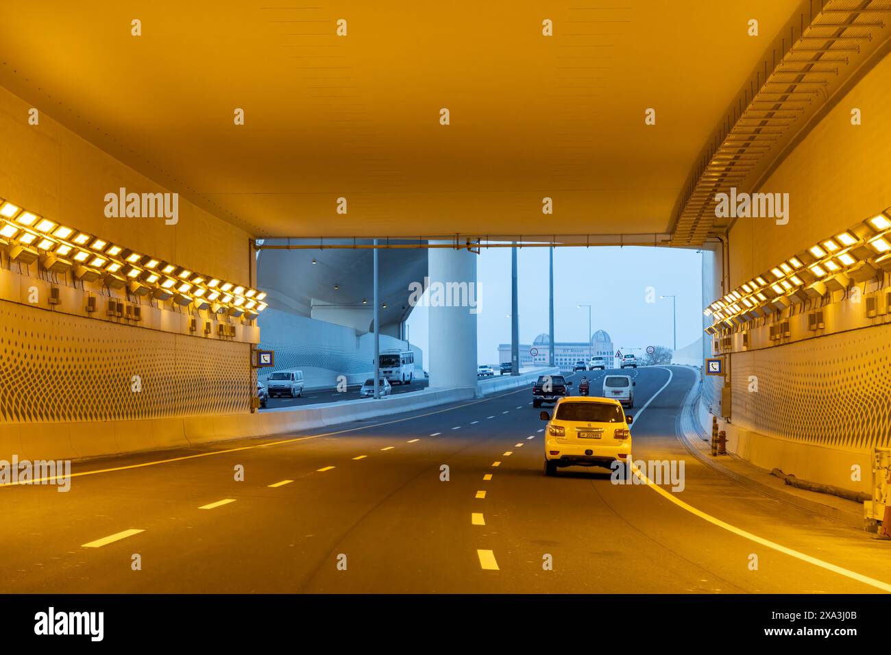 Newly constructed underpass corridor Doha to Lusail city Stock Photo ...