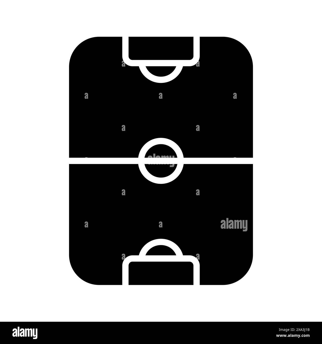 Soccer field set icon. Football pitch, goalposts, center circle, green ...