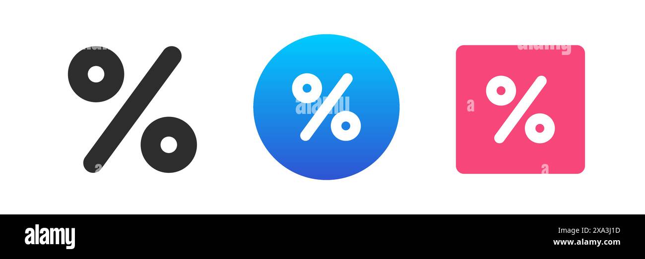 Percent mathematical counting symbol financial infographic icon set ...