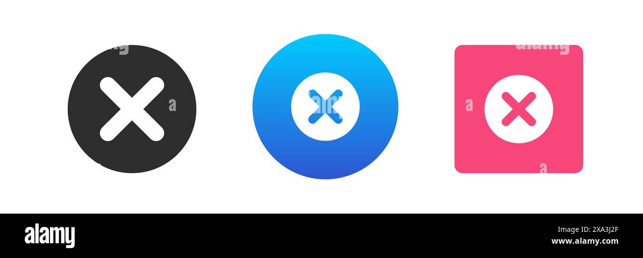 Cross reject decline cancel wrong forbidden negative delete icon set ...