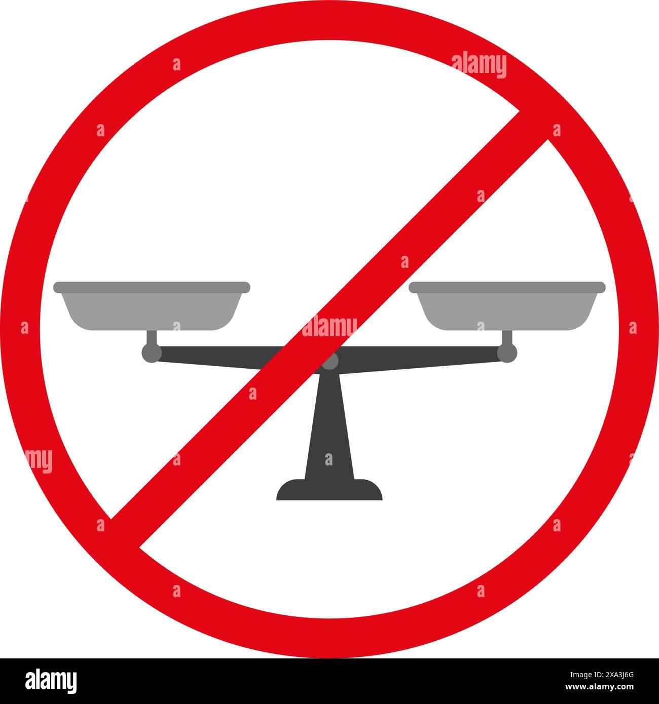 No balance scales allowed sign. Prohibited use of weighing scales ...