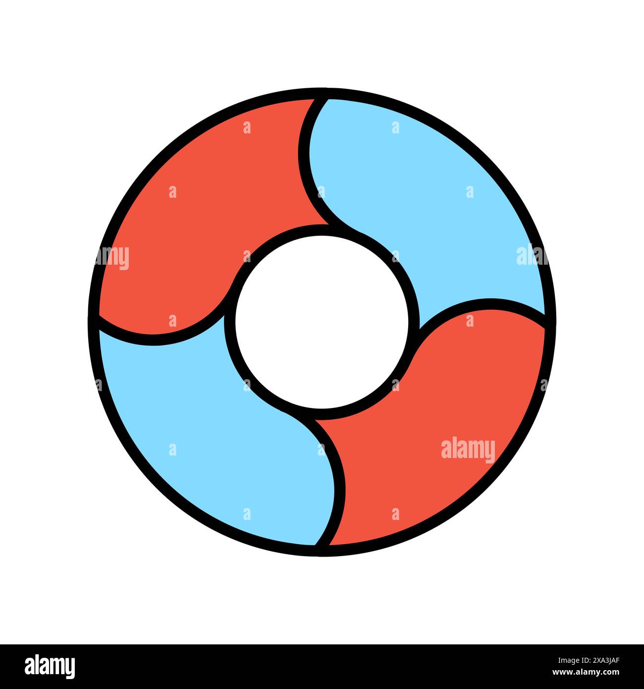 Lifesaver set icon. Red and blue ring, safety equipment, flotation ...