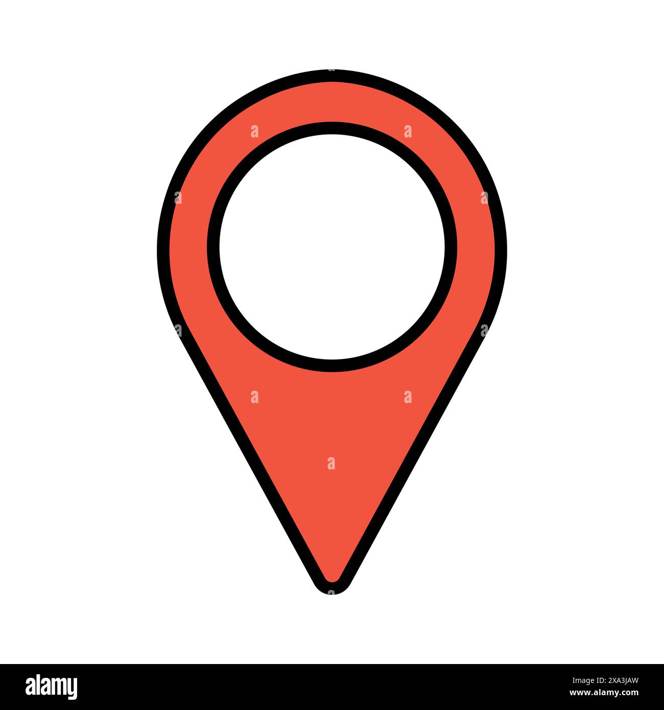 Map set icon. Yellow map, red location pin, pointer, route, location, navigation, travel ...