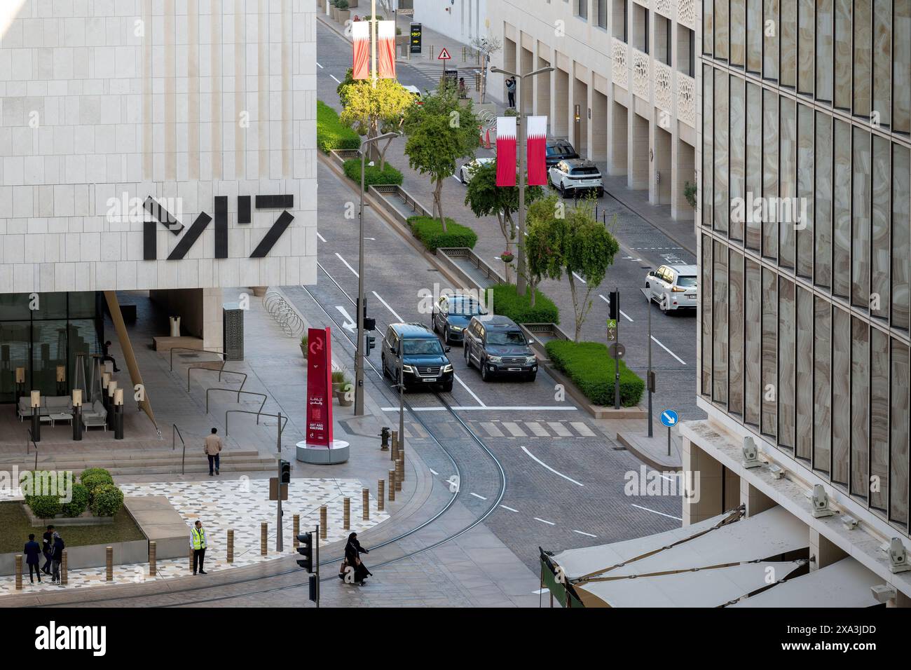 Building Architecture of Musheireb Downtown. Msheireb tram in ...