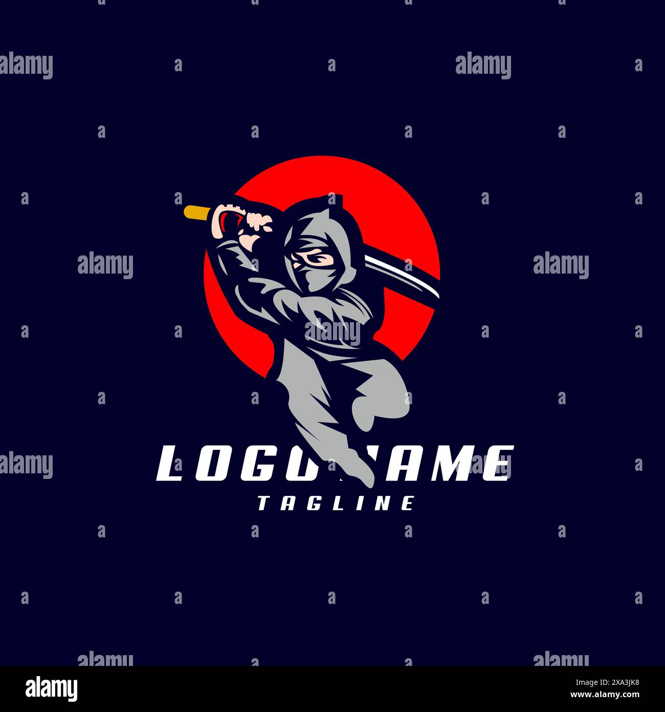 Ninja logo design vector template Stock Vector Image & Art - Alamy