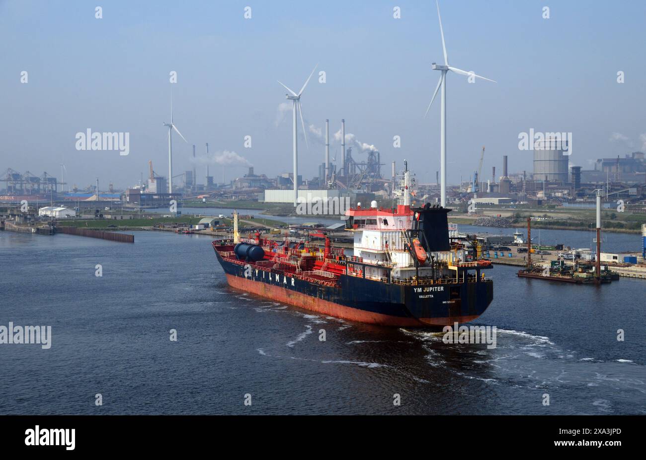 YM JUPITER Chemical/Oil Products Tanker Heading to the Sea Locks at IJmuiden on the North Sea ...