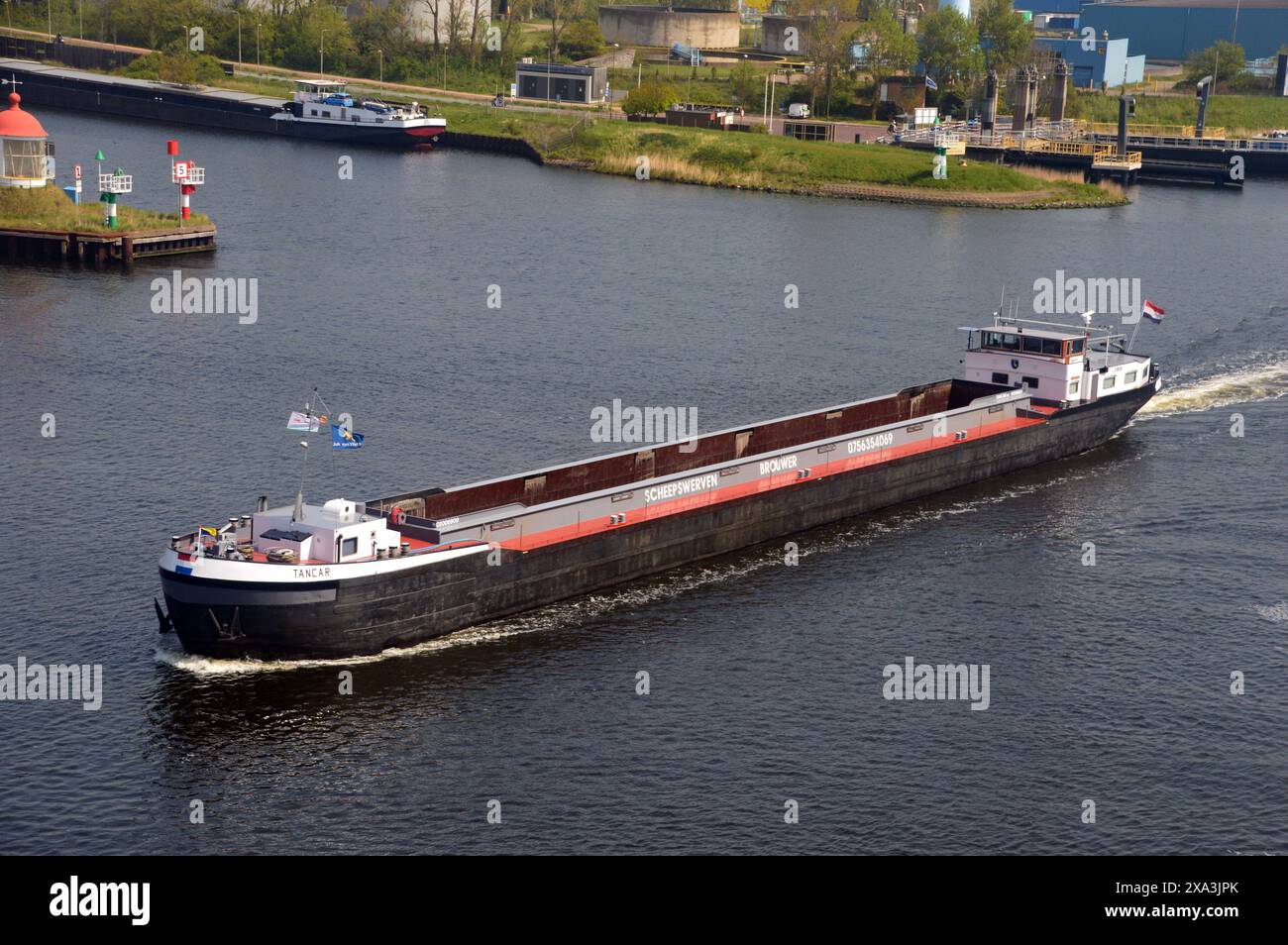 Inland Motor Freighter (Barge) the TANCAR Sailing on the North Sea ...