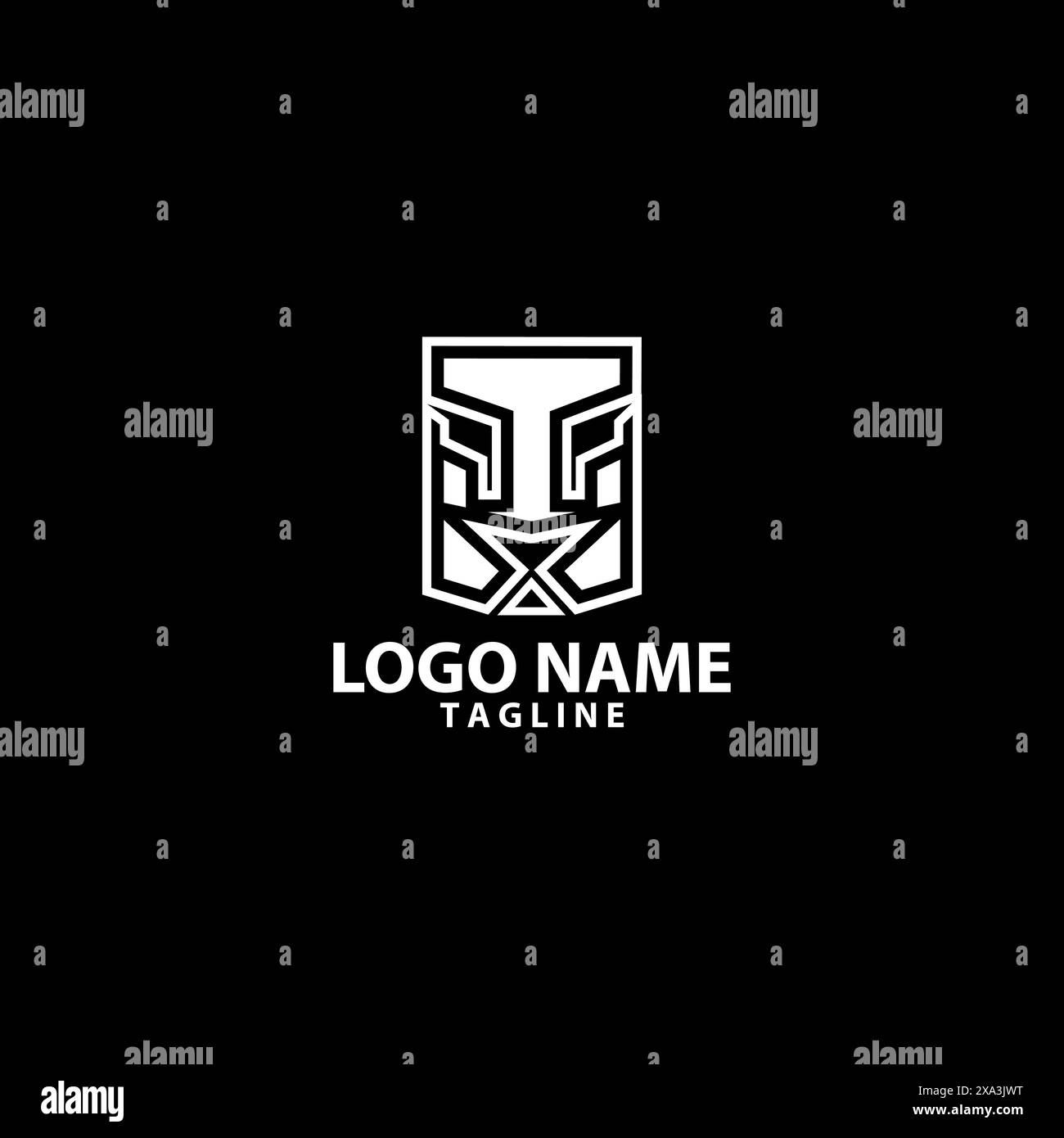 square lion head abstract design vector logo Stock Vector Image & Art ...