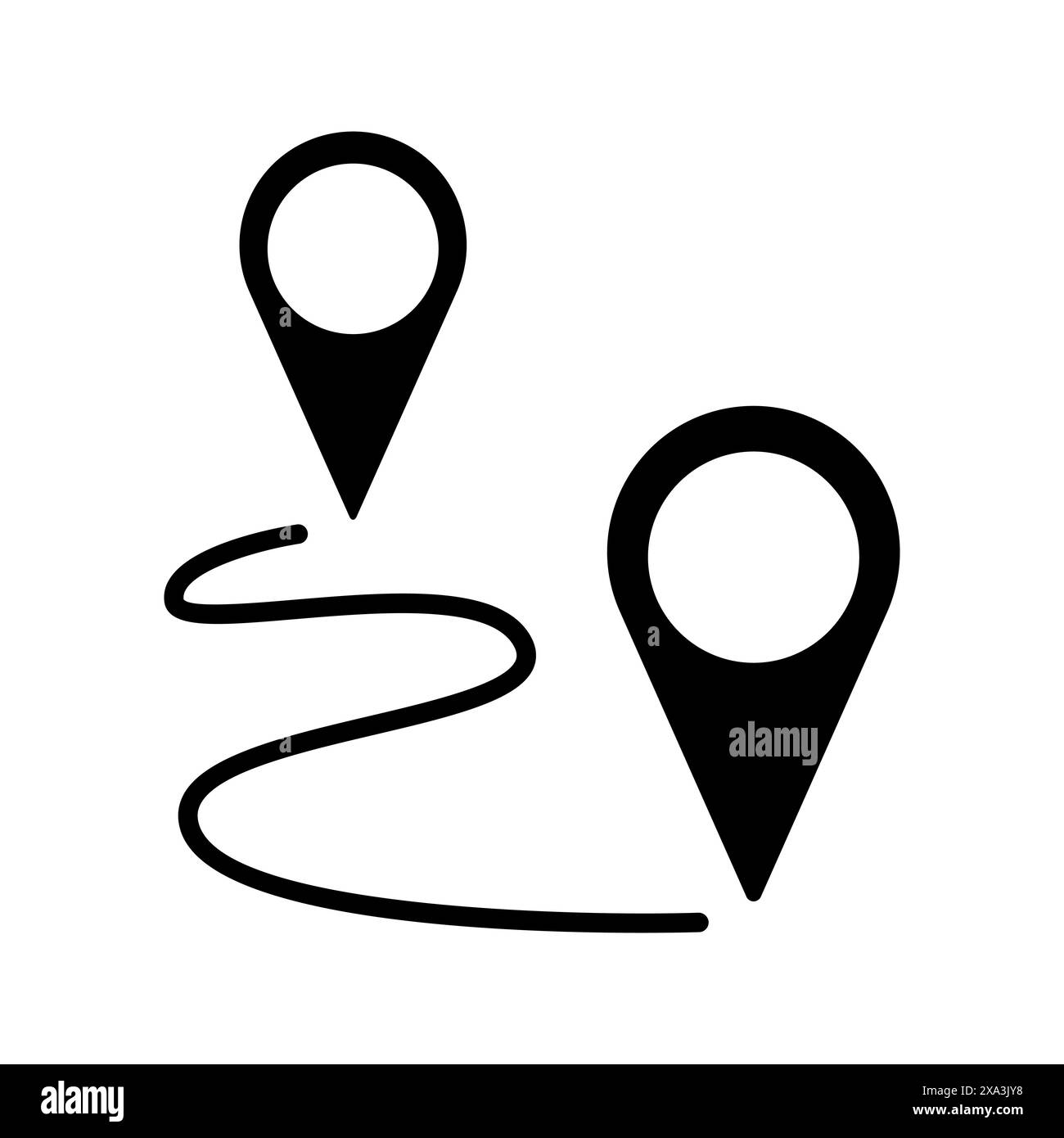 Map Set Icon Road Sing Red Location Pin Pointer Route Location