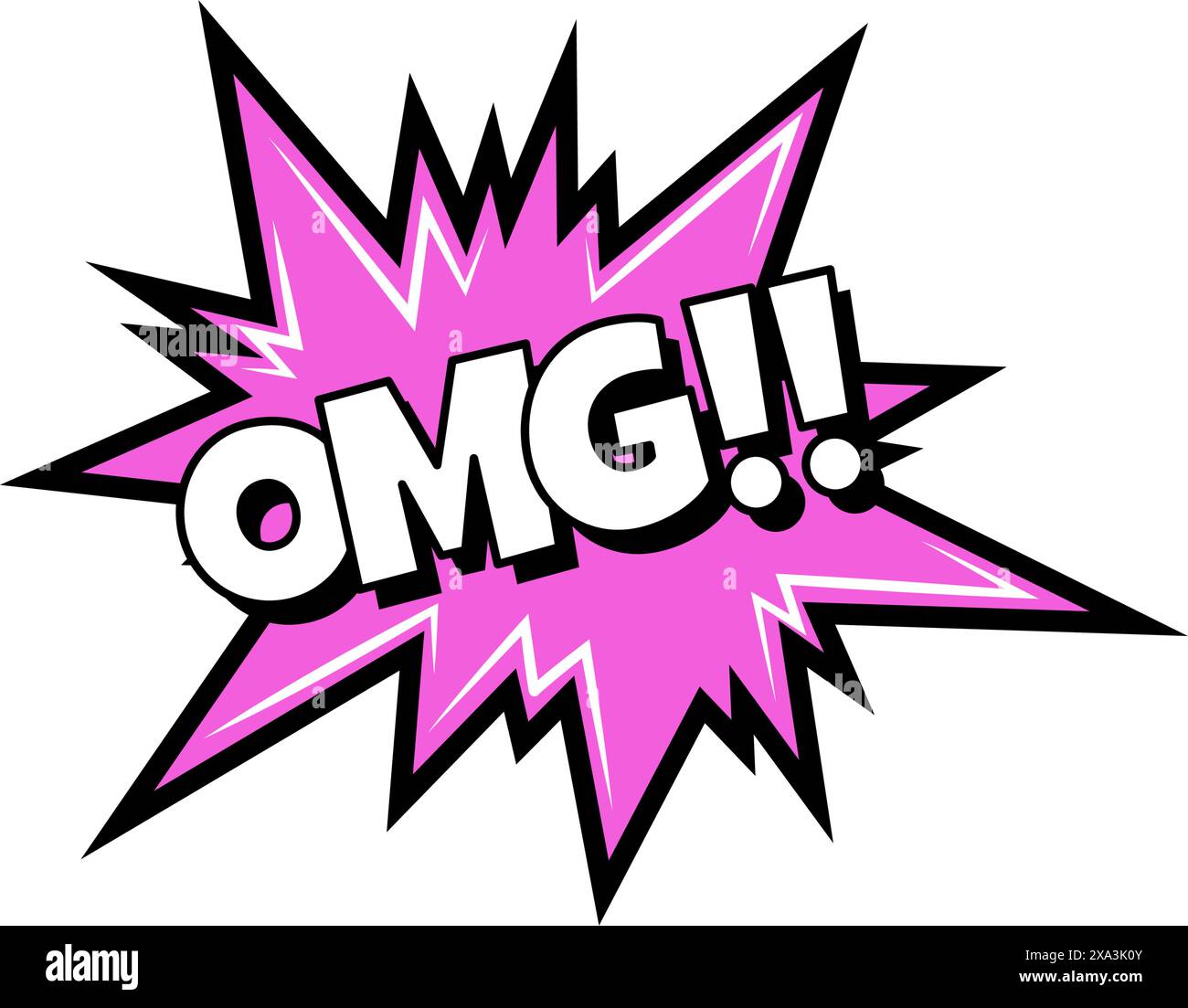 Pow comic bubble. Sound dialogue speech bubbles with word OMG. Pop art expression in bright ...