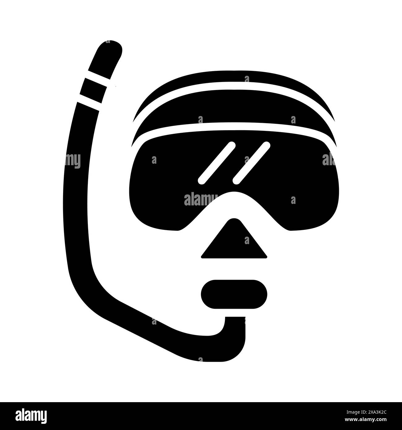 Snorkel set icon. Red snorkel, blue mask, underwater gear, diving ...