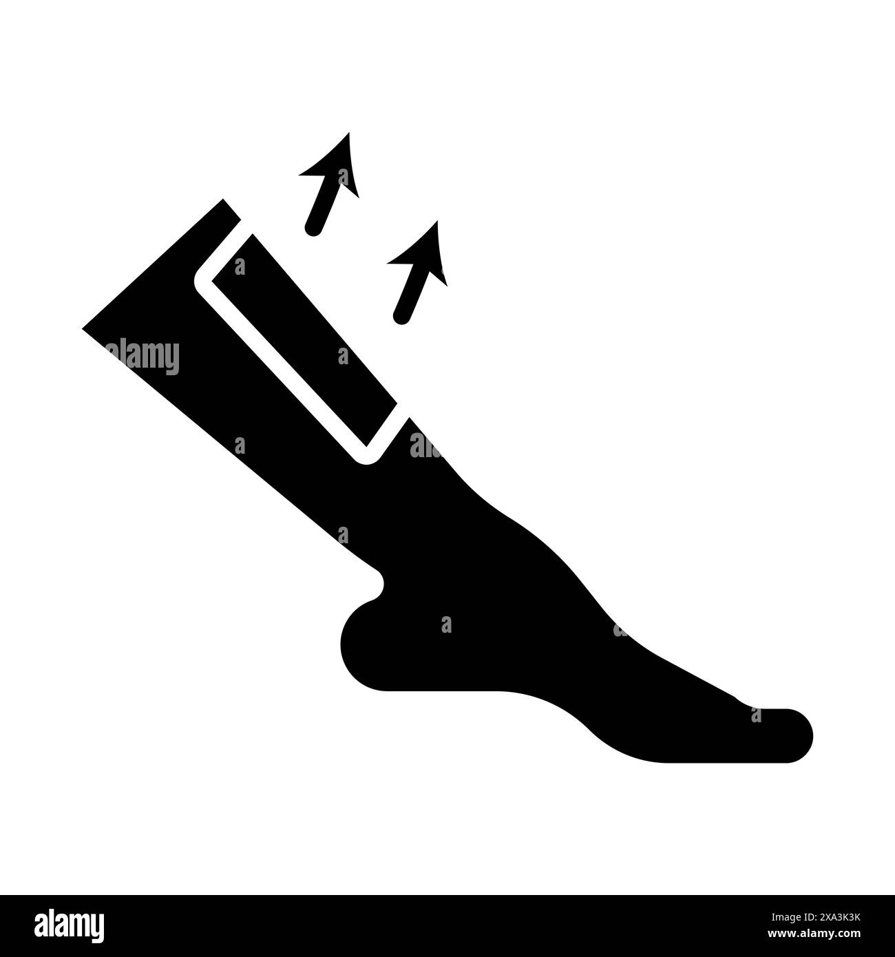Hair removal icon. Leg with razor, depilation, smooth skin, grooming, personal care, hygiene ...