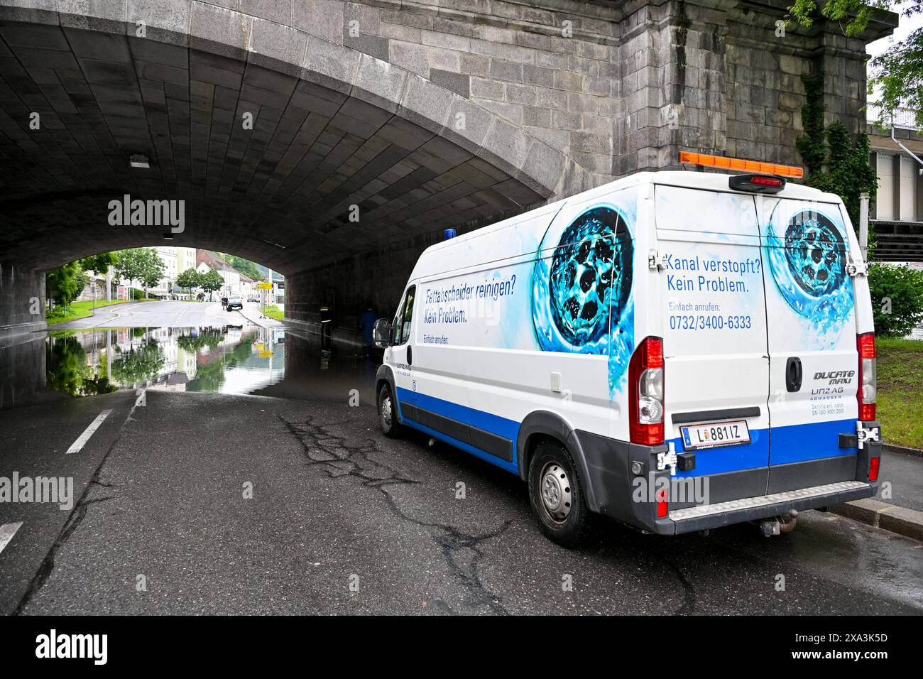 Linz, Urfahr, Hochwasser 04.06.2024, Linz, AUT, Urfahr, Hochwasser, im ...