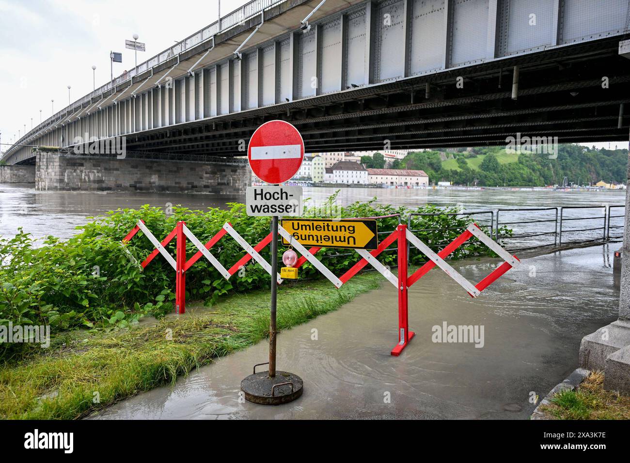 Linz, Urfahr, Hochwasser 04.06.2024, Linz, AUT, Urfahr, Hochwasser, im ...