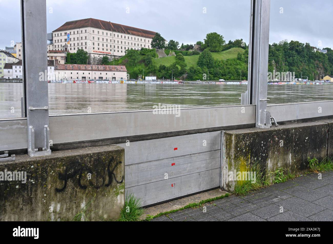 Linz, Urfahr, Hochwasser 04.06.2024, Linz, AUT, Urfahr, Hochwasser, im ...