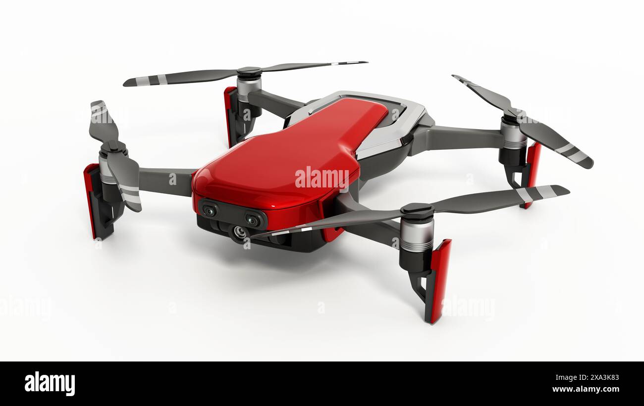Multi rotor drone isolated on white background. 3D illustration Stock ...