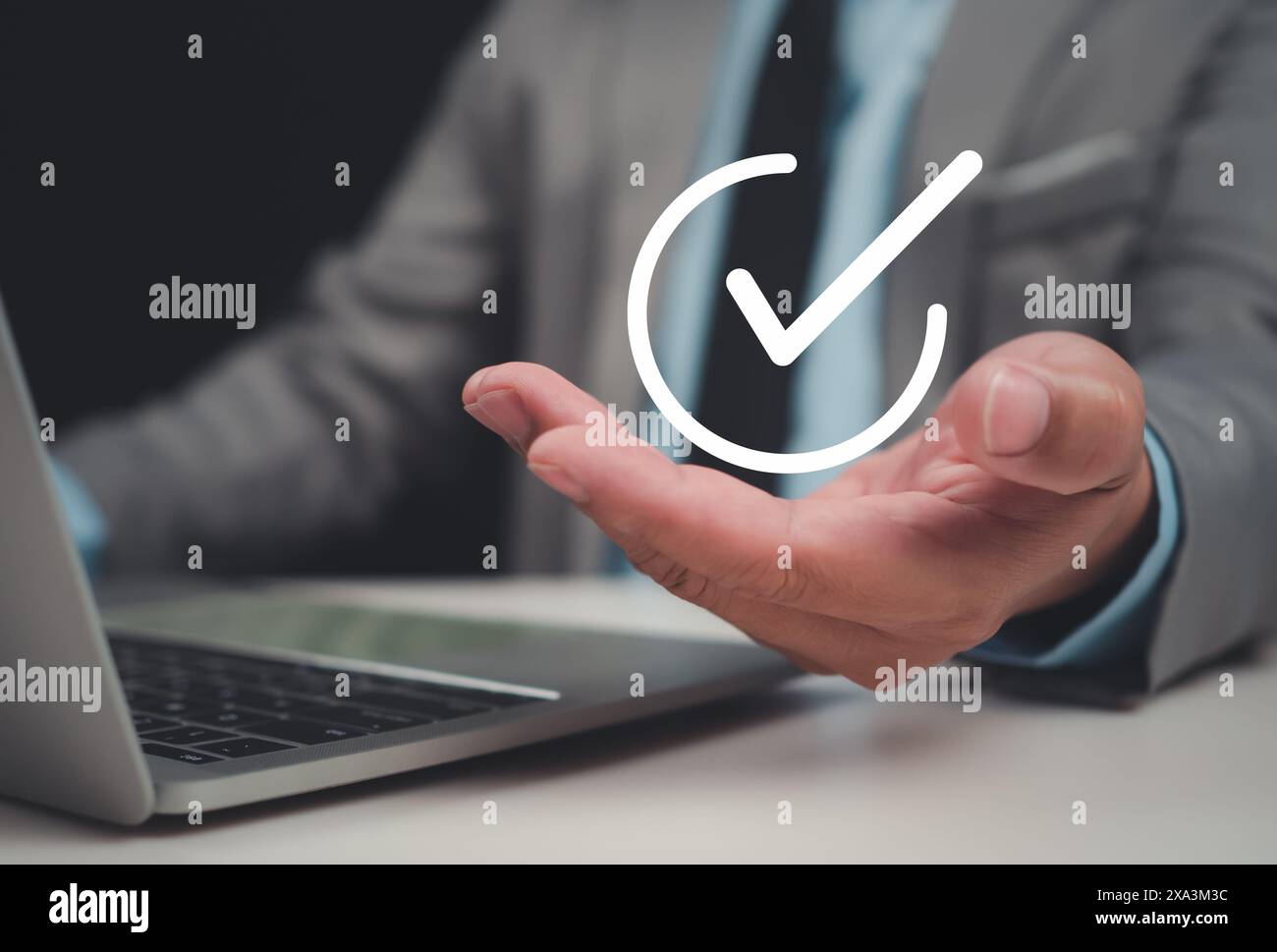 Prepare check and approve concept, Businessman checks transaction ...