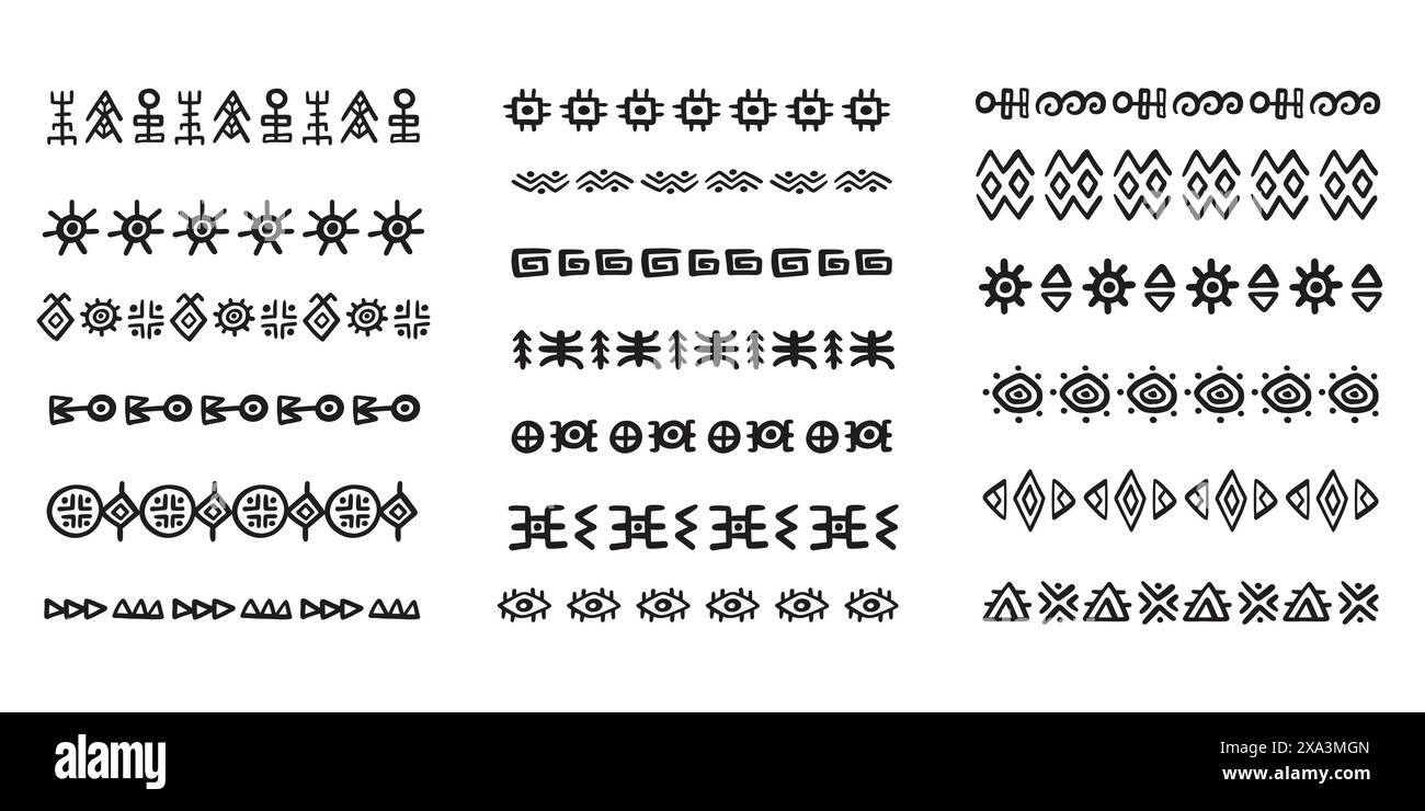 Abstract African tribal borders geometric strokes Stock Vector Image ...