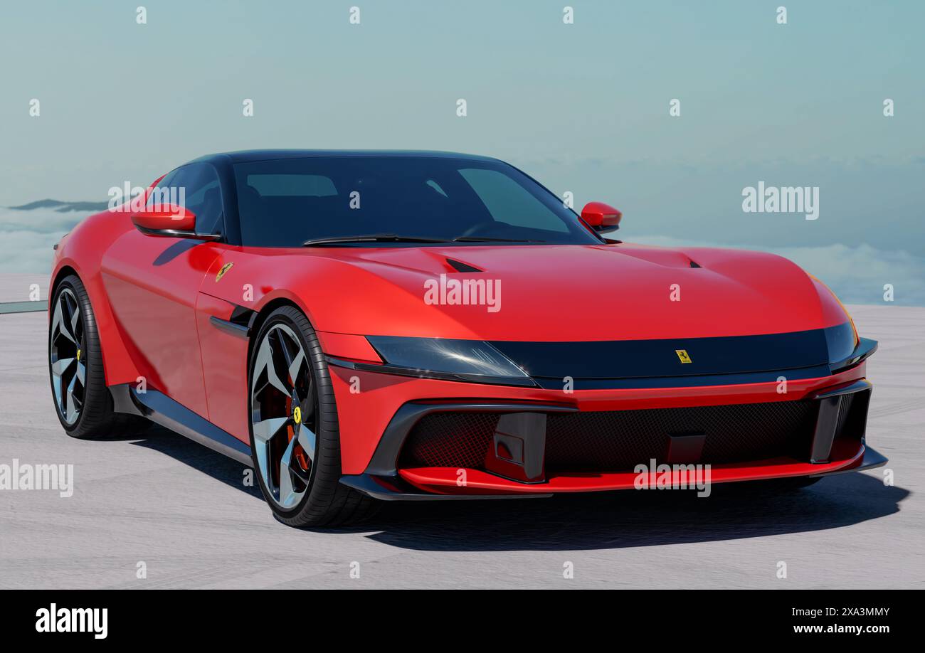 Ferrari 12 Cilindri. A tribute to automotive tradition Stock Photo - Alamy