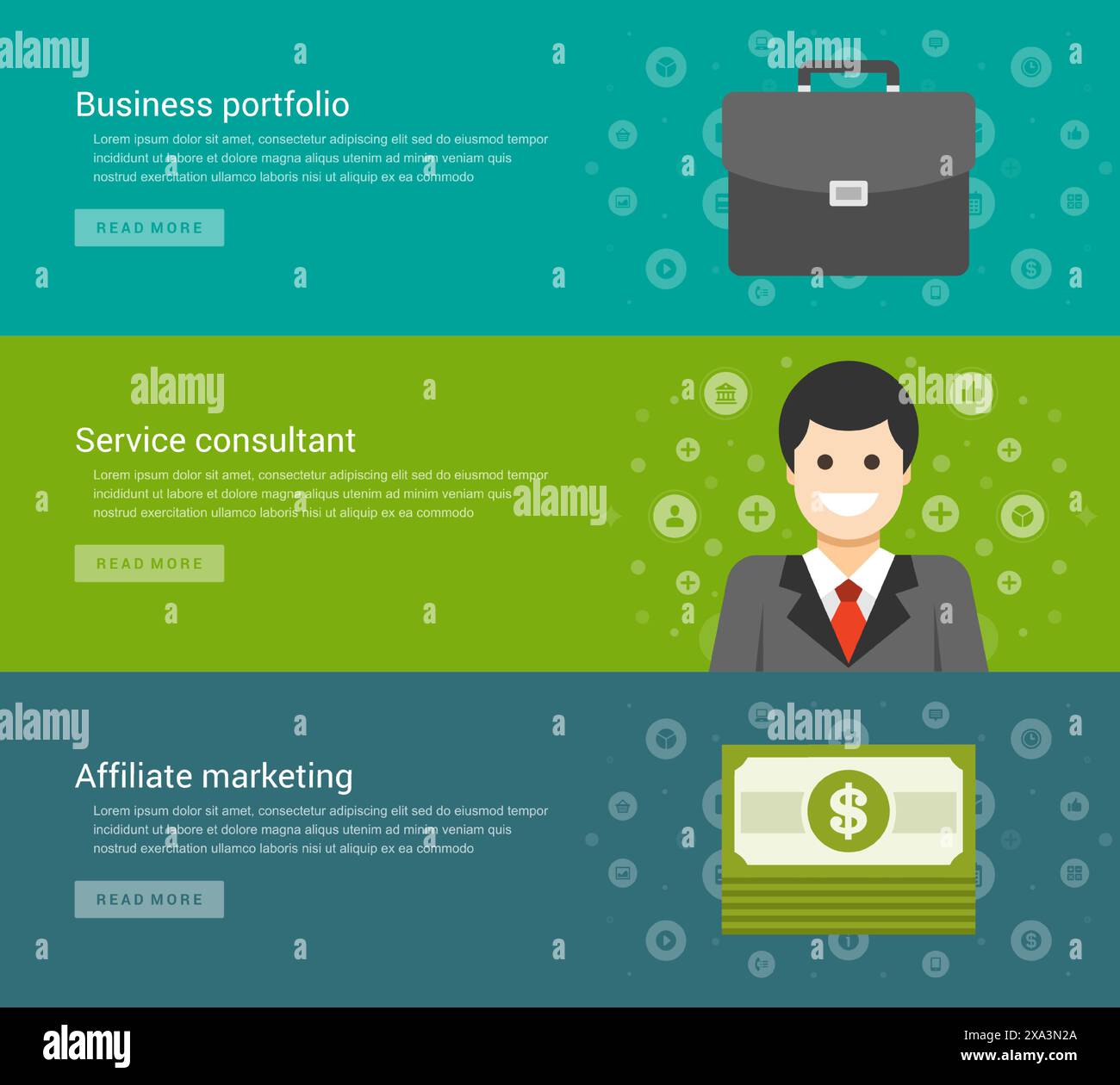 Website Headers or Promotion Banners Templates and Flat Icons Design ...