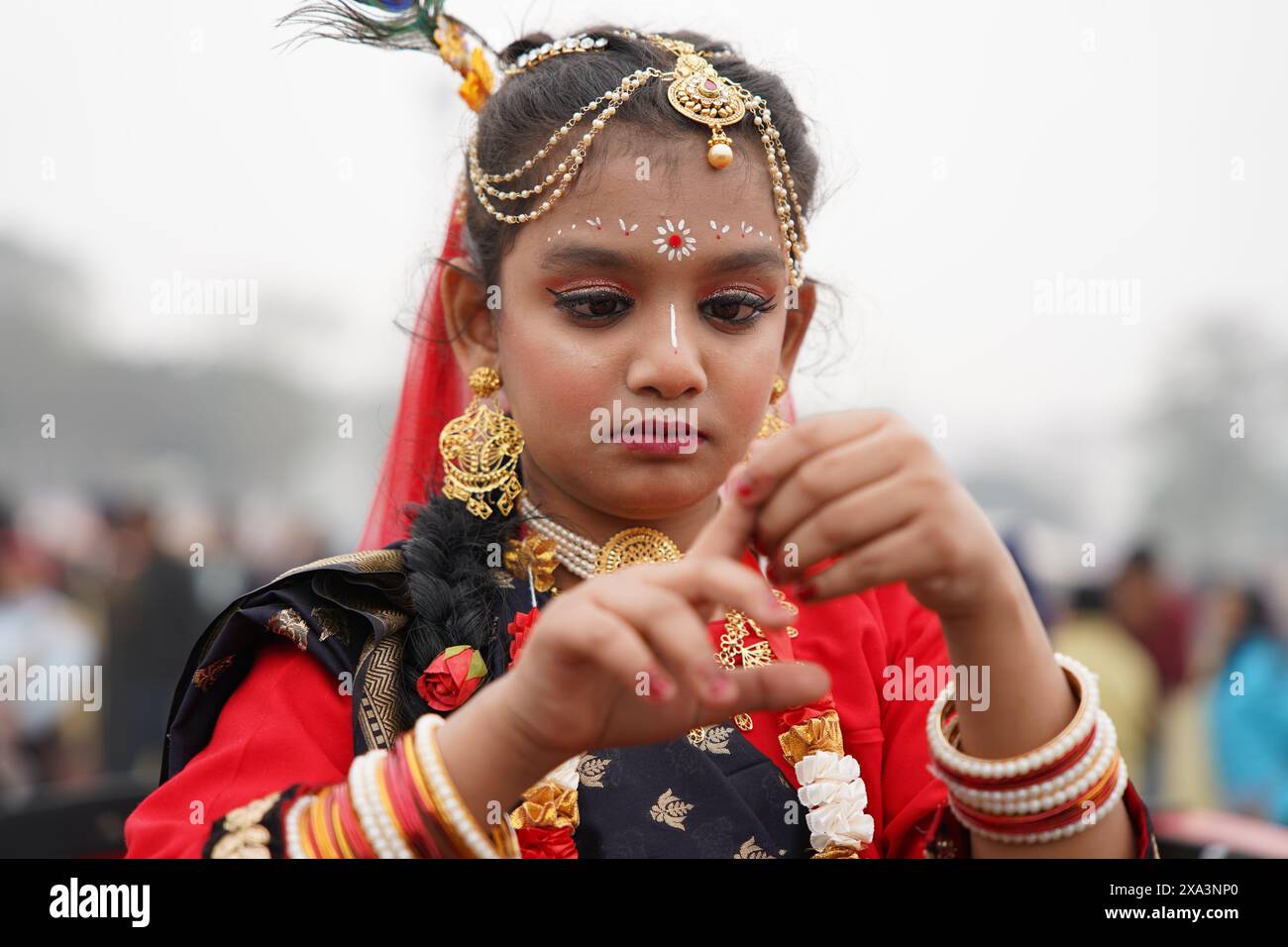 A girl dressed as Radha at the Statesman Vintage & Classic Car Rally in ...