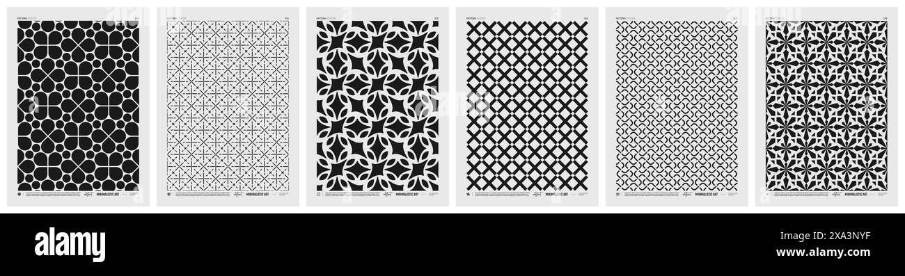 Abstract vector Minimalistic Posters with geometric pattern, Black and ...