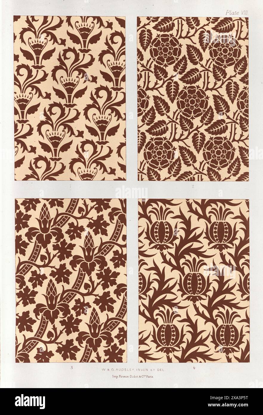 Elaborate floral patterns, Victorian decorative art and design ...