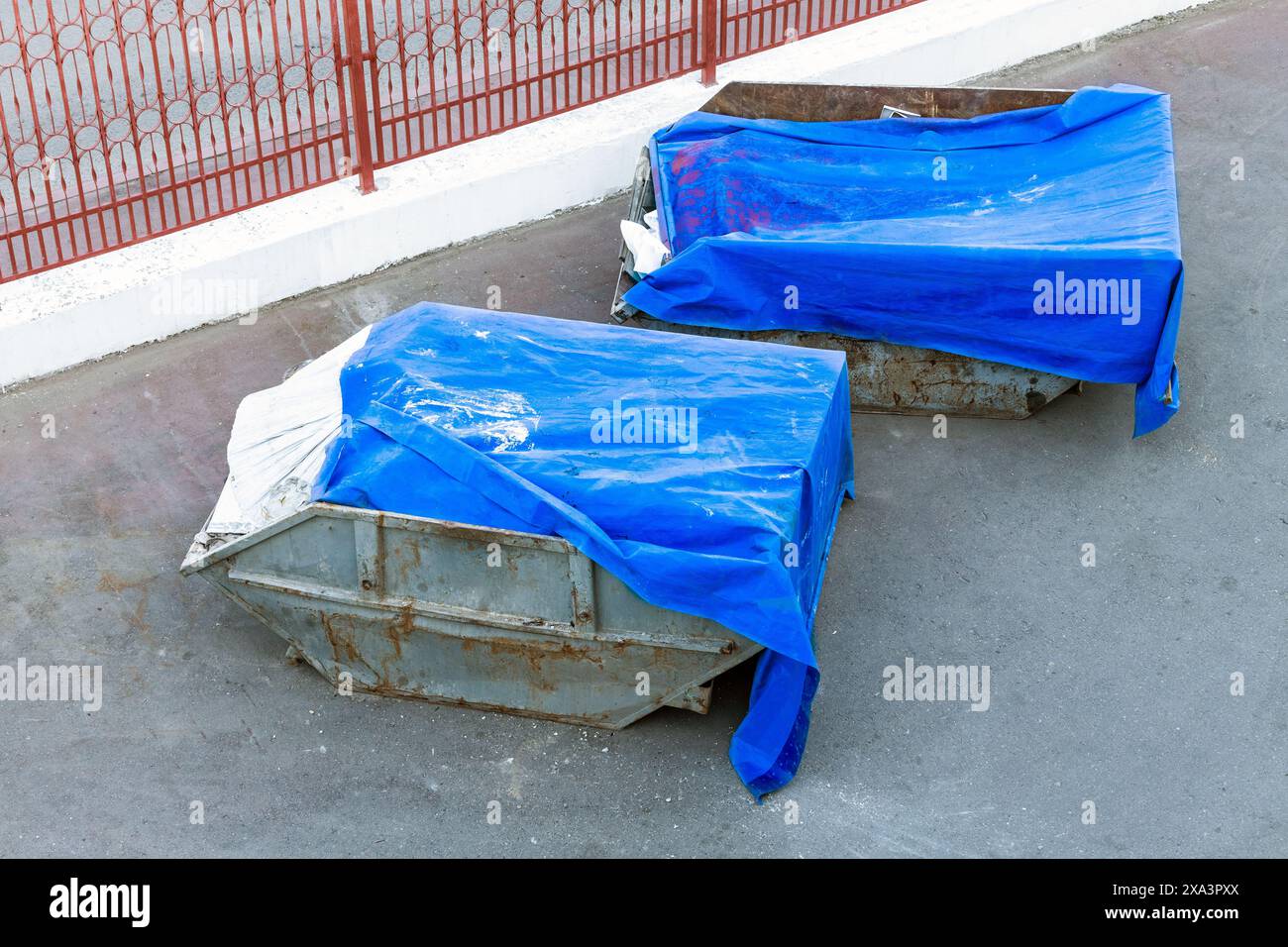 old container for bulky waste, close-up. bunker for construction waste ...