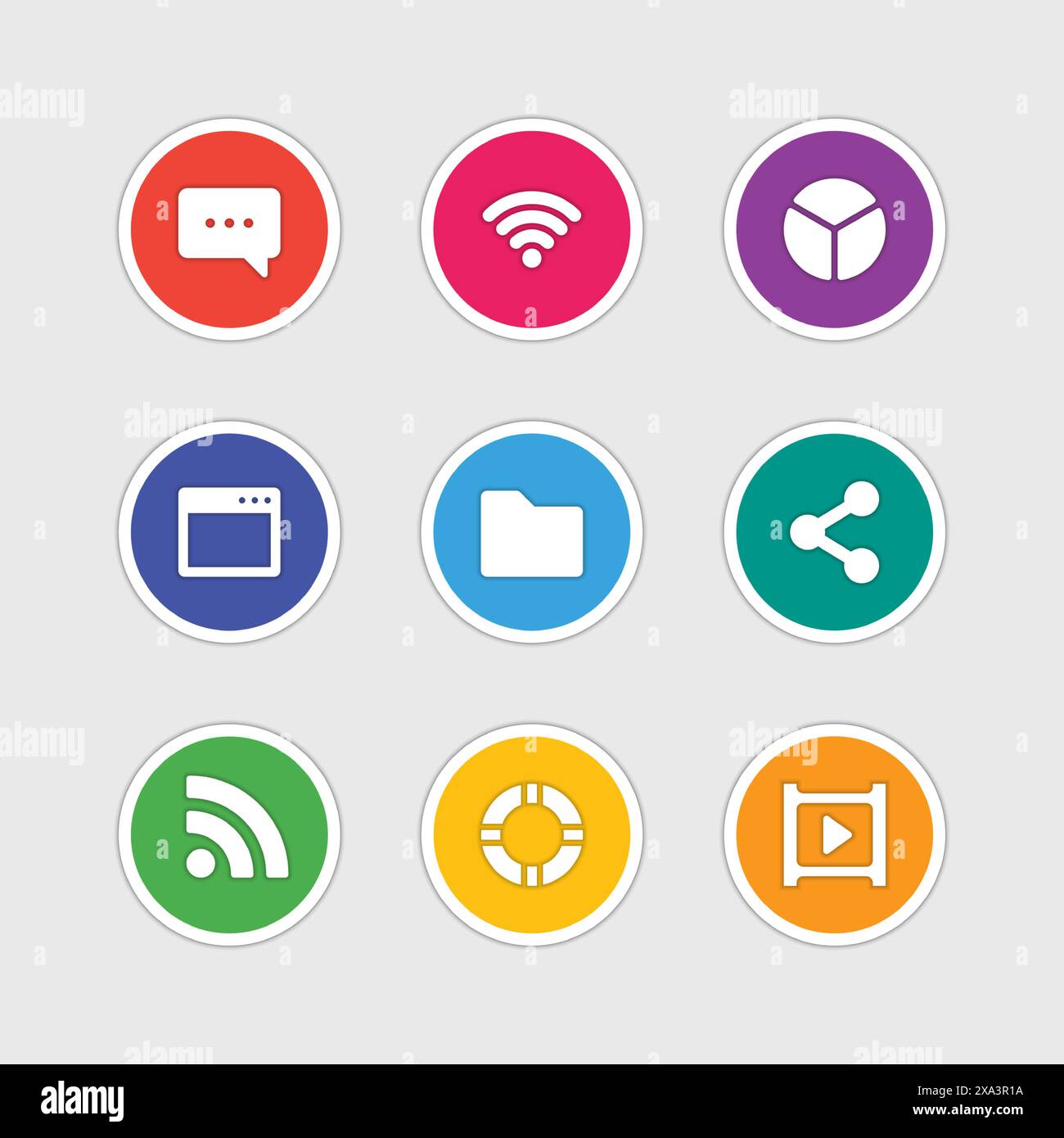 Material design style icons vector sign and symbols Message, Wi-fi ...