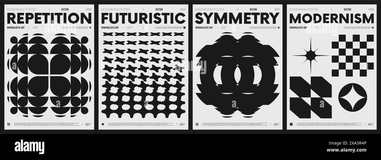 Modern abstract poster collection, vector minimalist posters with ...