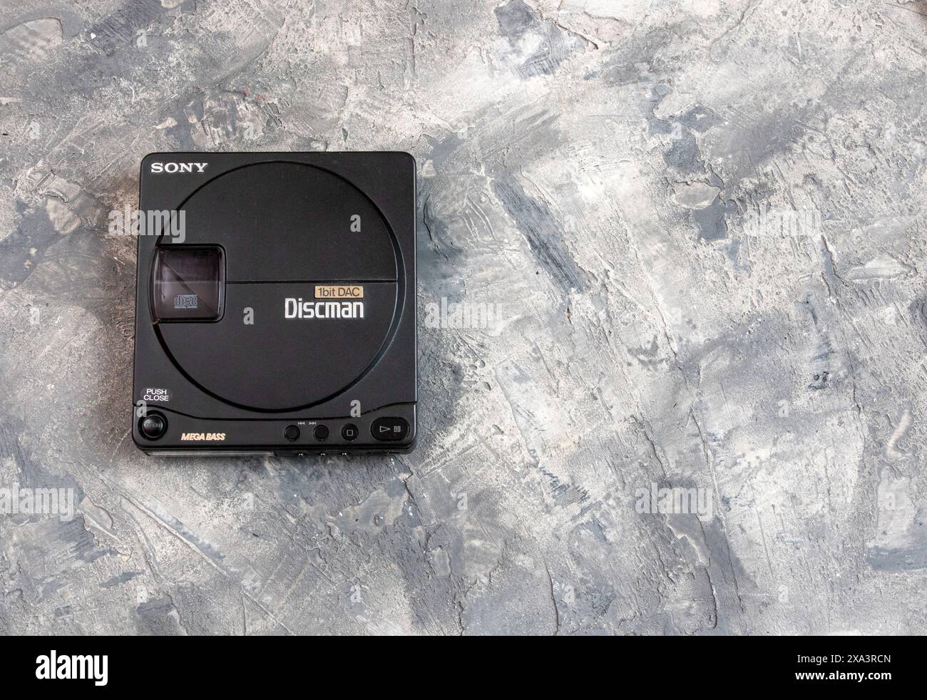 Vintage personal CD player the Sony Discman which at the time was ...