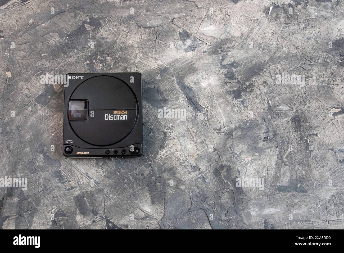 Vintage personal CD player the Sony Discman which at the time was ...