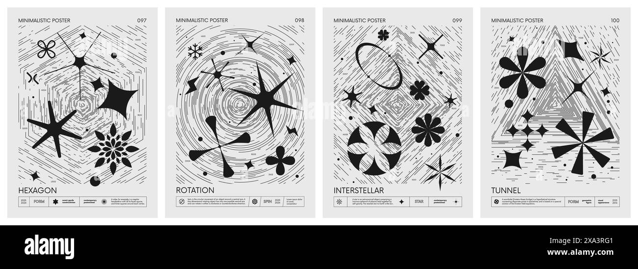 Modern geometric vector Minimalistic Posters with simple shapes ...