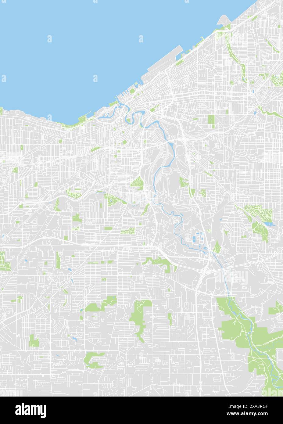 City map Cleveland, color detailed plan, vector illustration Stock ...