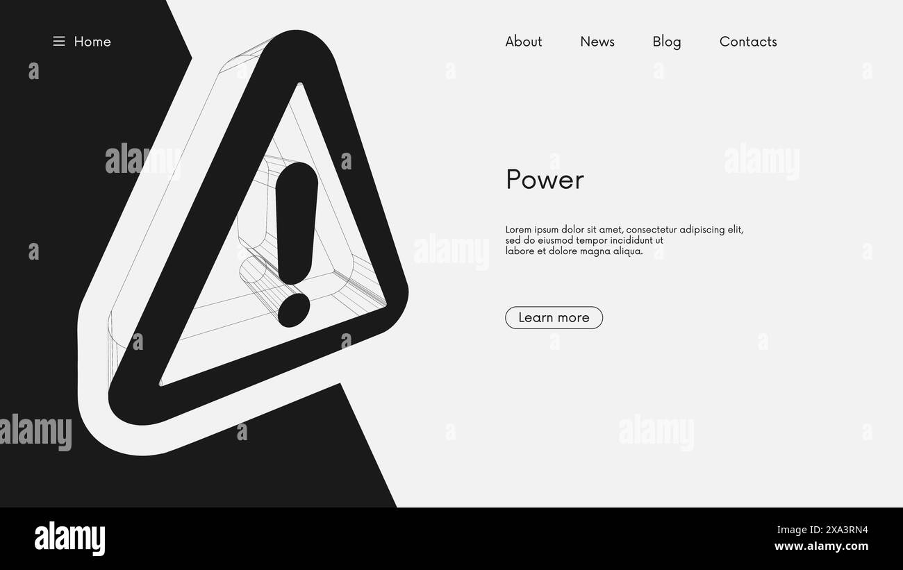 Warning sign, exclamation mark in triangle, Danger warning attention ...