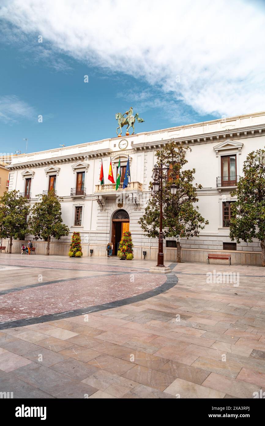 Granada, Spain - February 22, 2022: Exterior view of the city hall ...