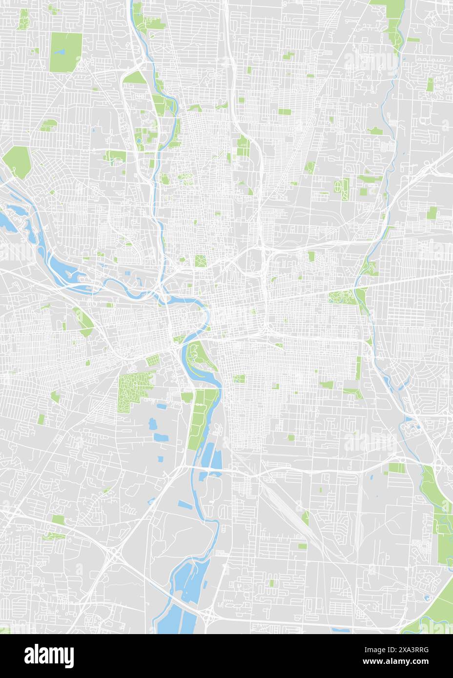 City map Columbus, color detailed plan, vector illustration Stock ...