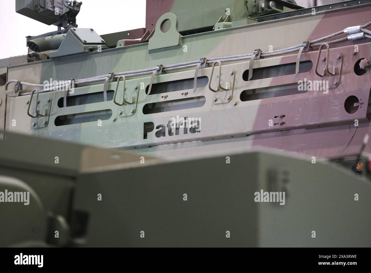 MAY 24, 2024, VALMIERA, LATVIA - Partially assembled Patria AMV ...