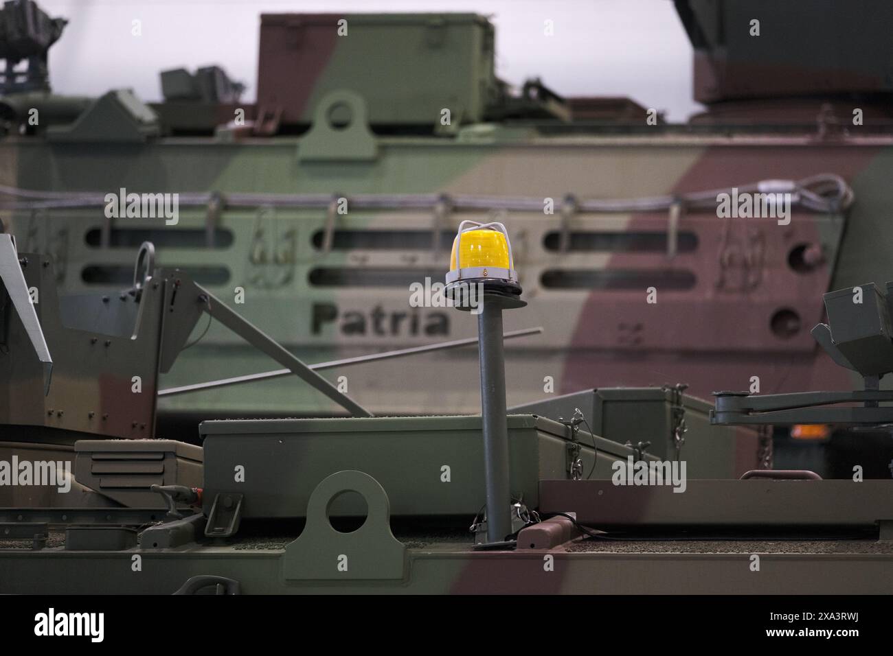 MAY 24, 2024, VALMIERA, LATVIA - Partially assembled Patria AMV ...