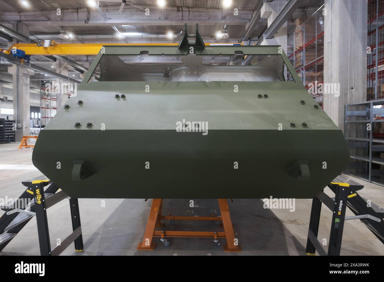 MAY 24, 2024, VALMIERA, LATVIA - Partially assembled Patria AMV ...