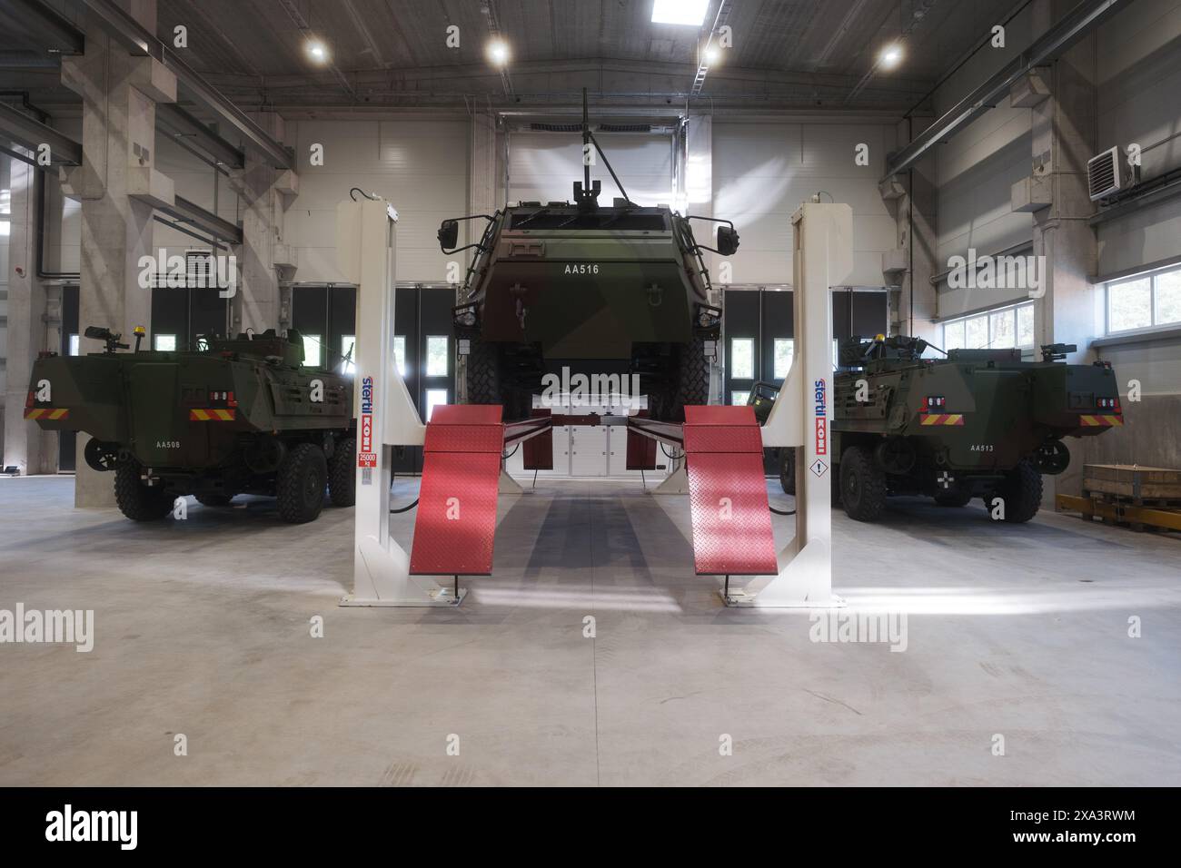 MAY 24, 2024, VALMIERA, LATVIA - Partially assembled Patria AMV ...