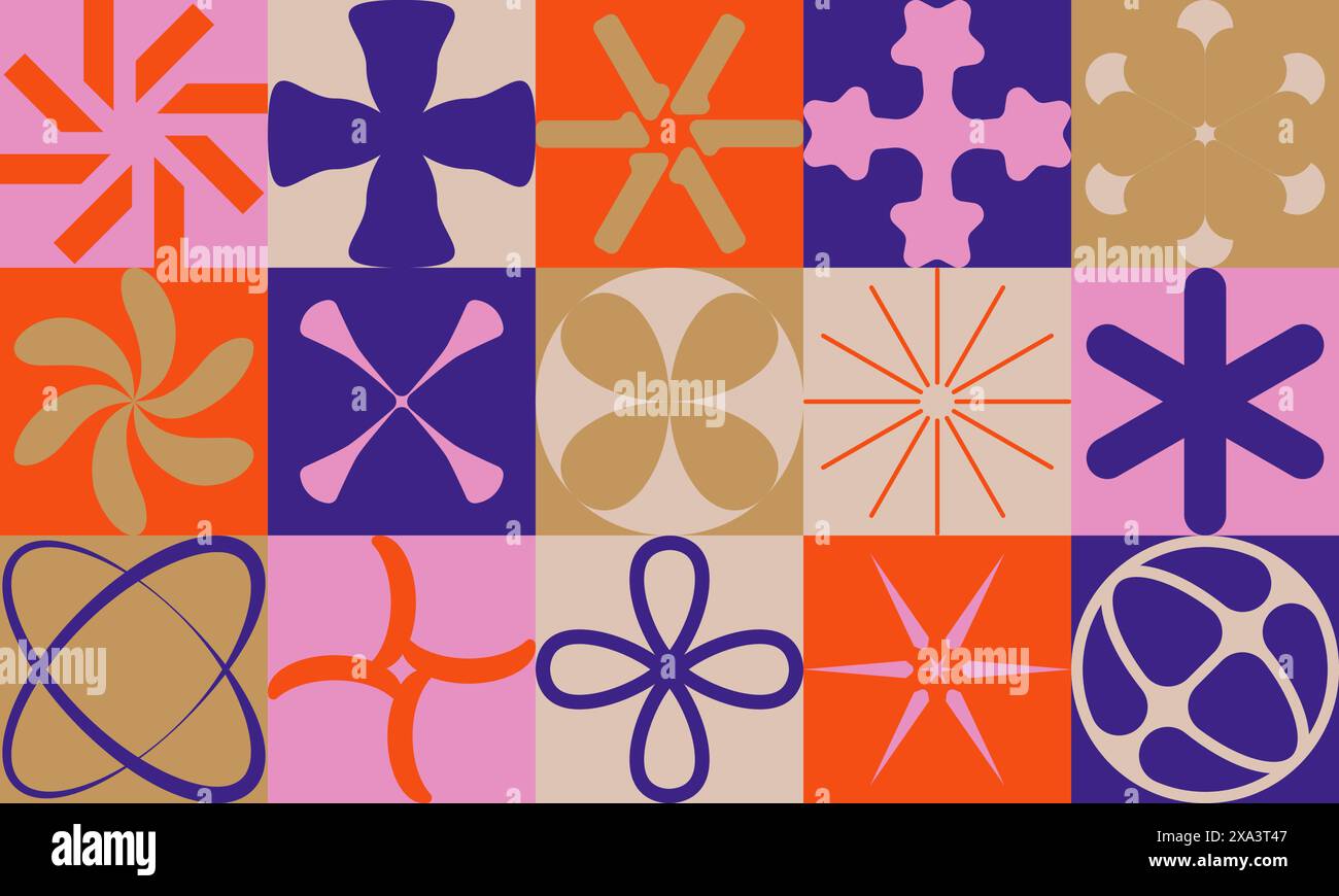 Abstract geometry new modernism aesthetics pattern with silhouette ...