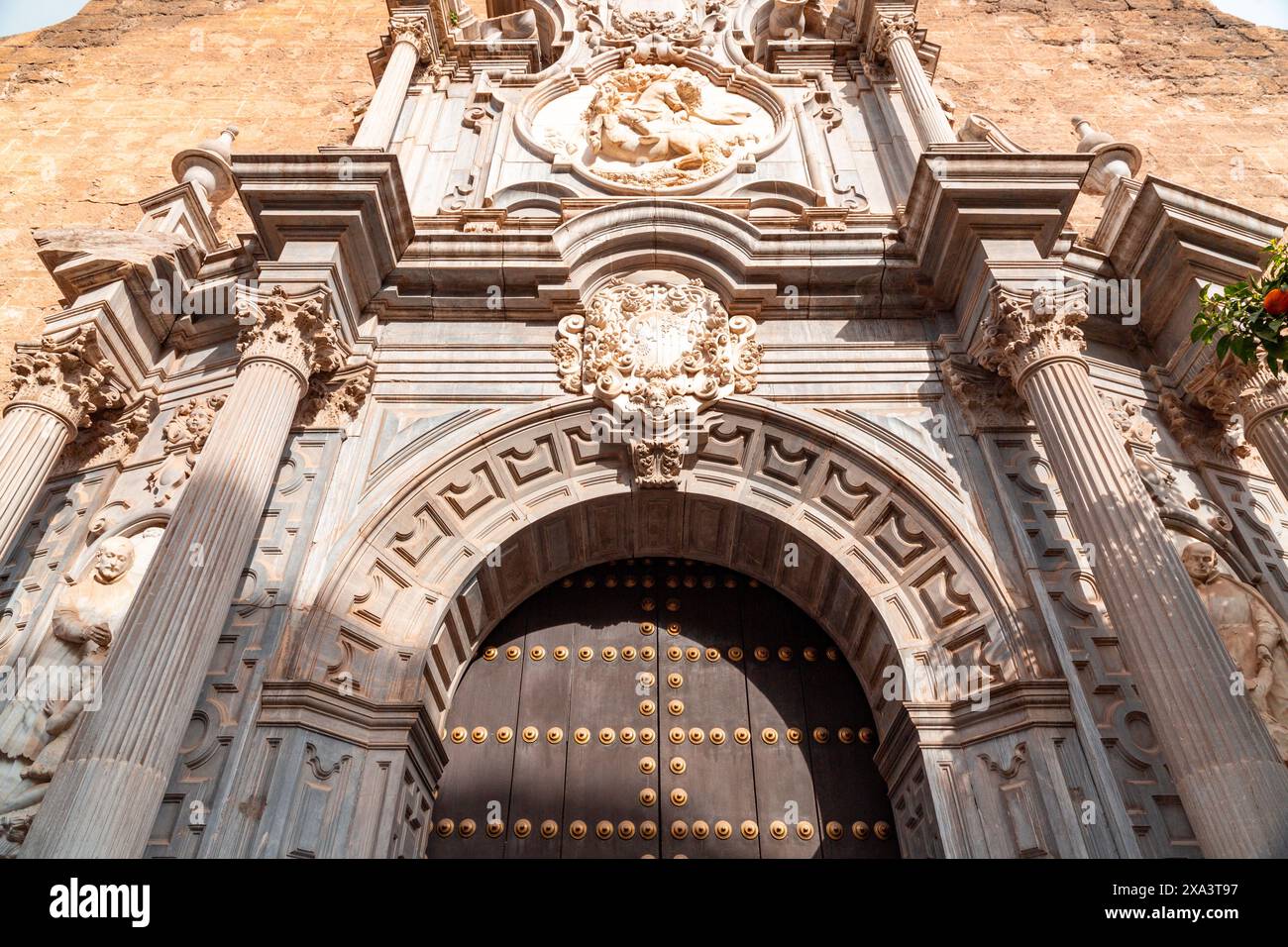 Exterior view of the St. Justus and Pastor Basilica in Granada, Spain ...