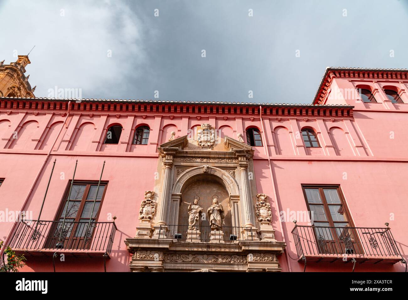 Exterior view of the St. Justus and Pastor Basilica in Granada, Spain ...