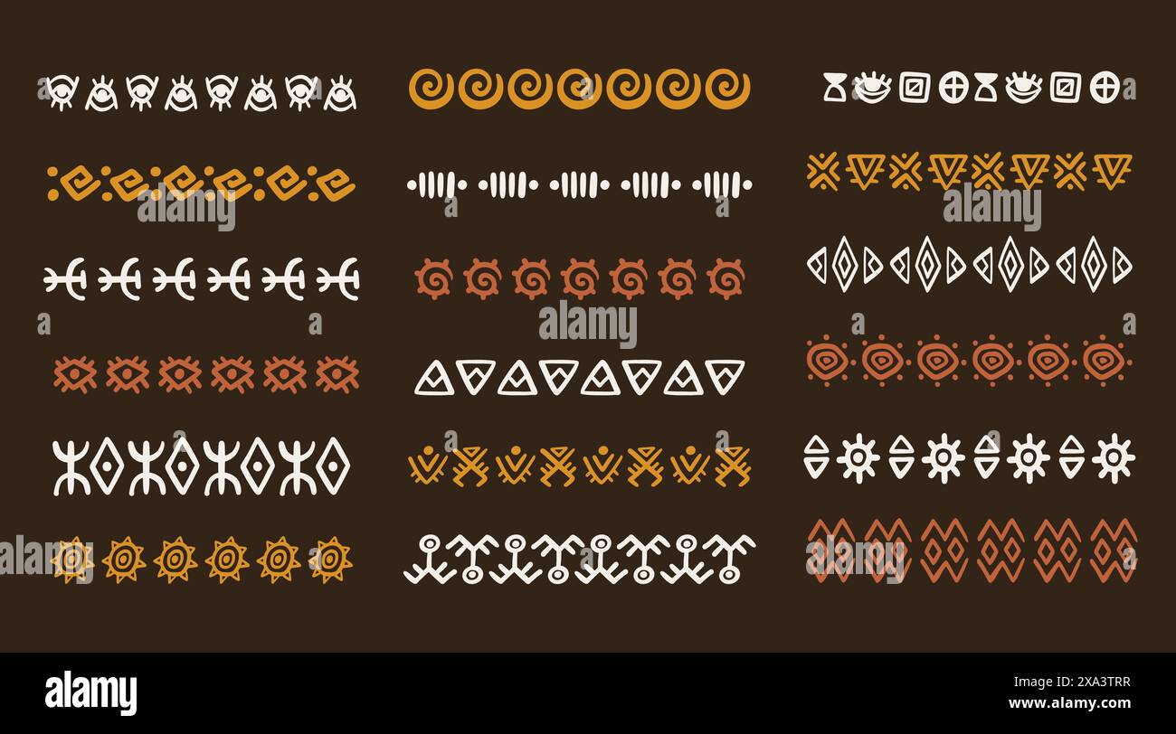 Abstract African tribal borders geometric strokes Stock Vector Image ...