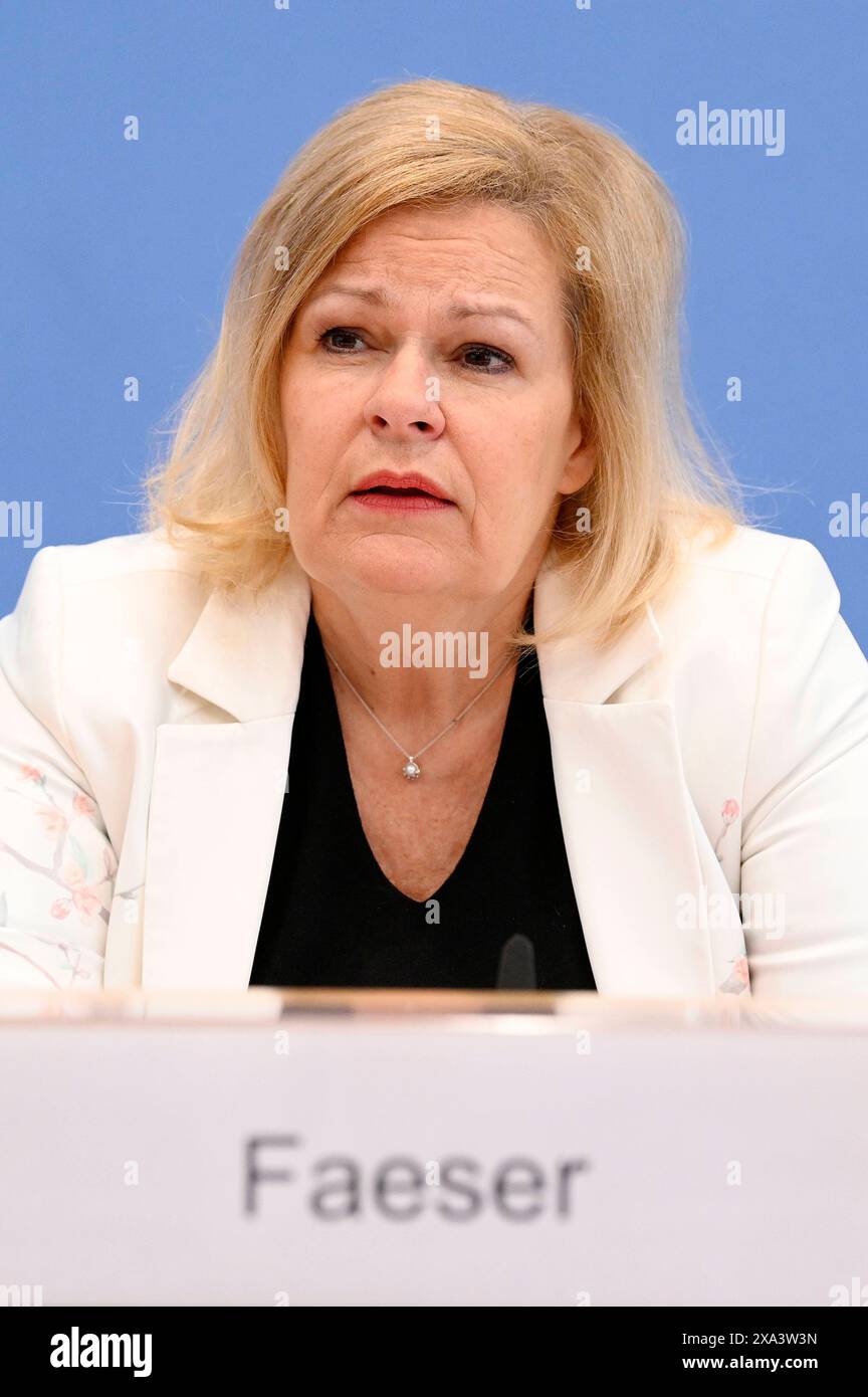 Nancy Faeser bei der Bundespressekonferenz 10 Tage vor der EM ...