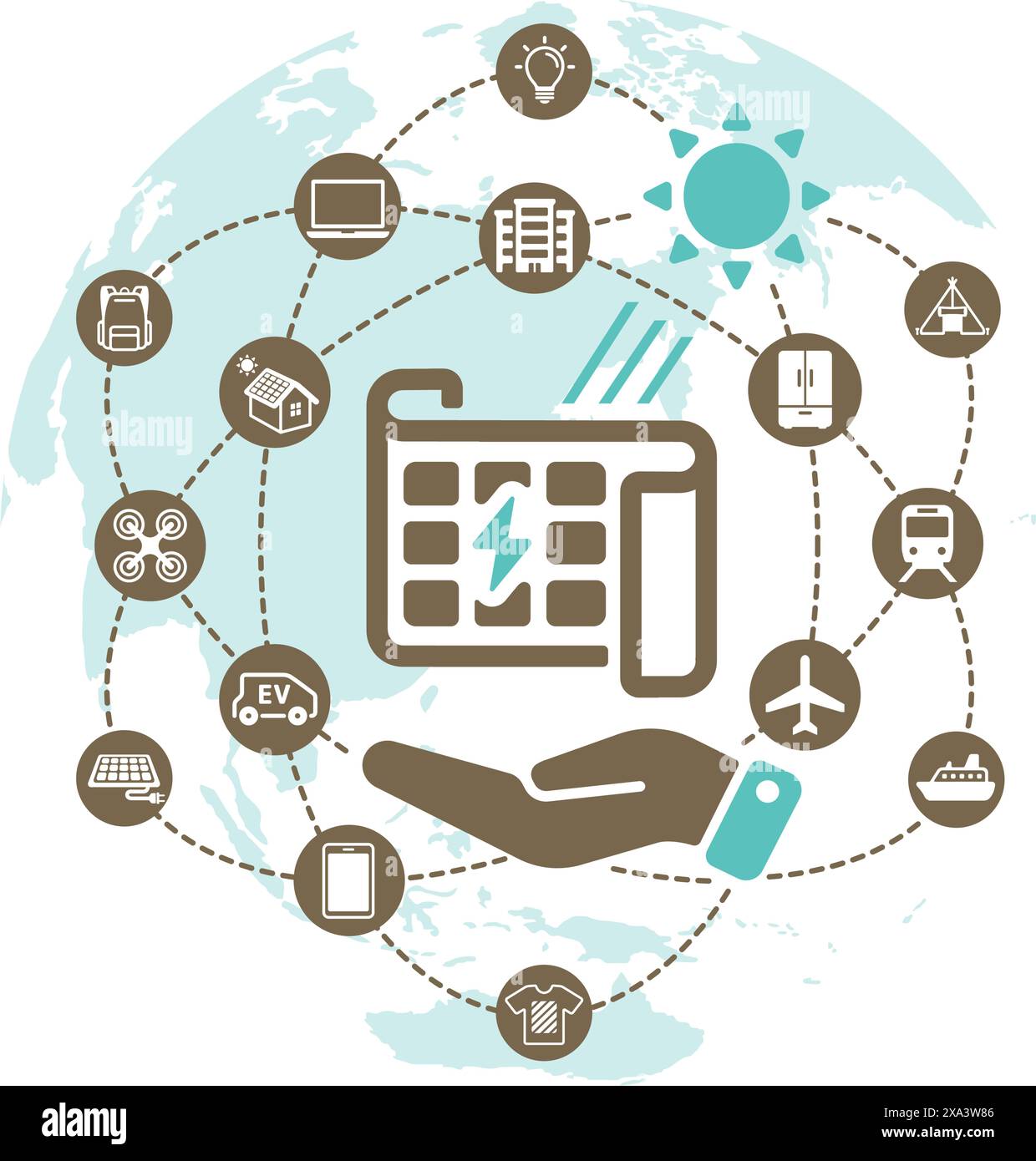 Perovskite solar cell applications vector illustration Stock Vector ...