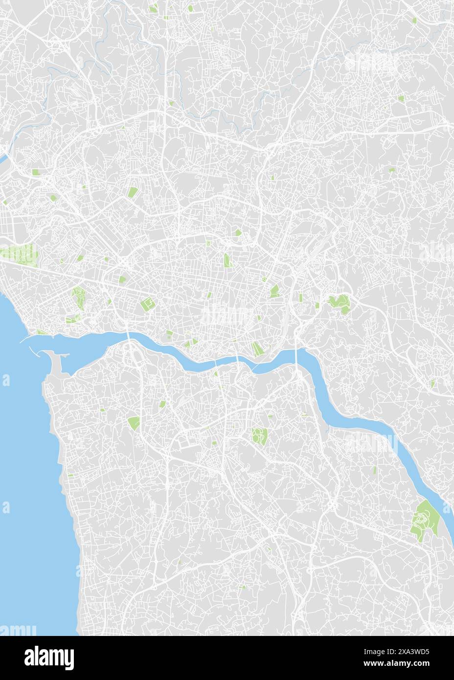 City map Porto, color detailed plan, vector illustration Stock Vector ...