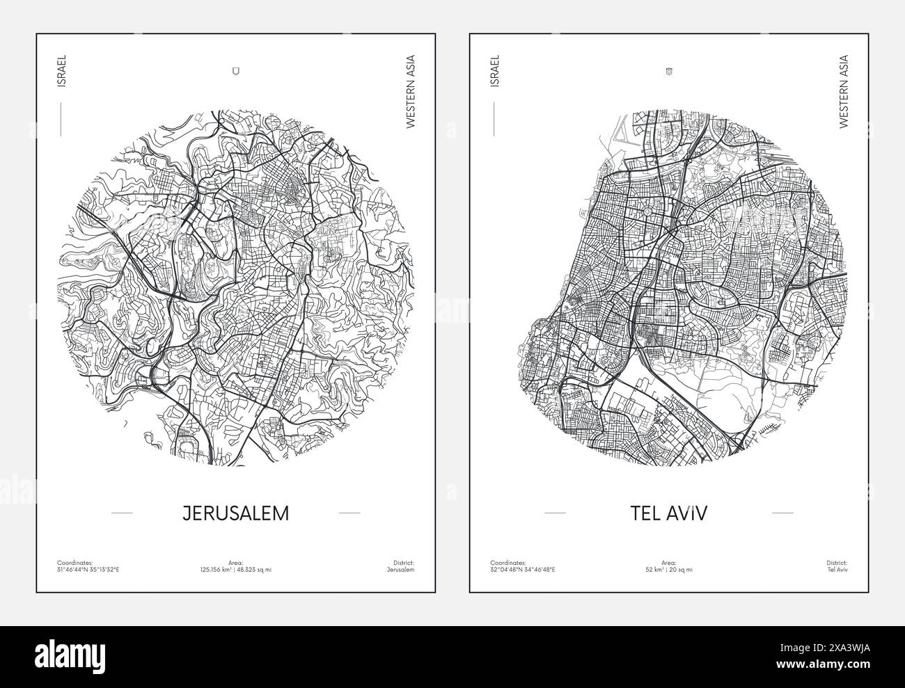 Satellite view of jerusalem map hi-res stock photography and images - Alamy