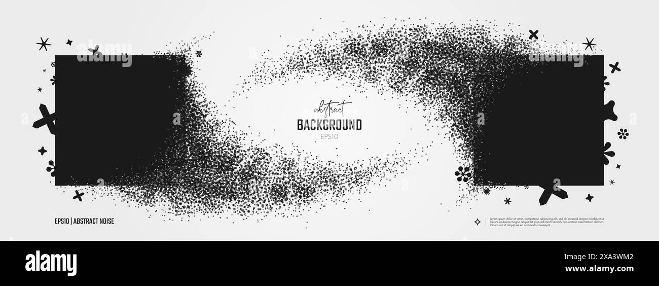 Vector particles with broken graphic elements debris, Square dissolves ...